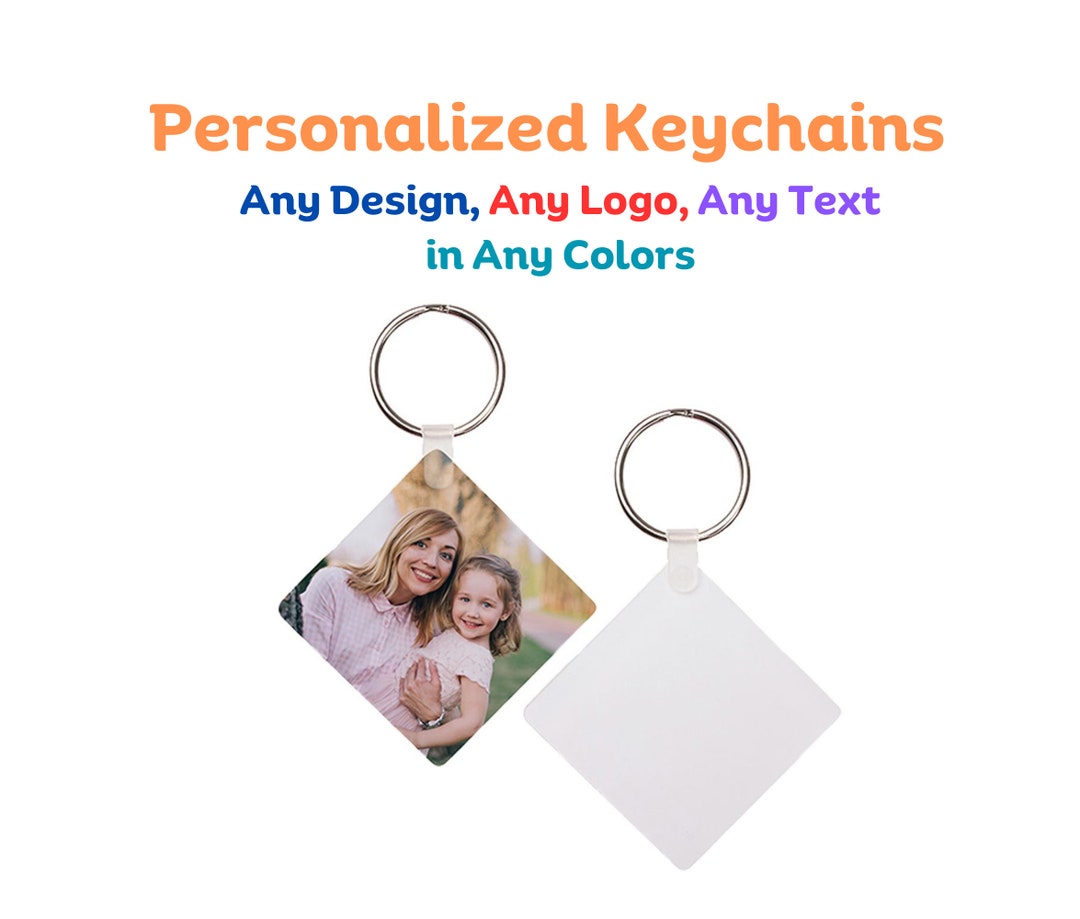 1-50 Custom Personalized Keychain Logo Image Pet Family Quote ...