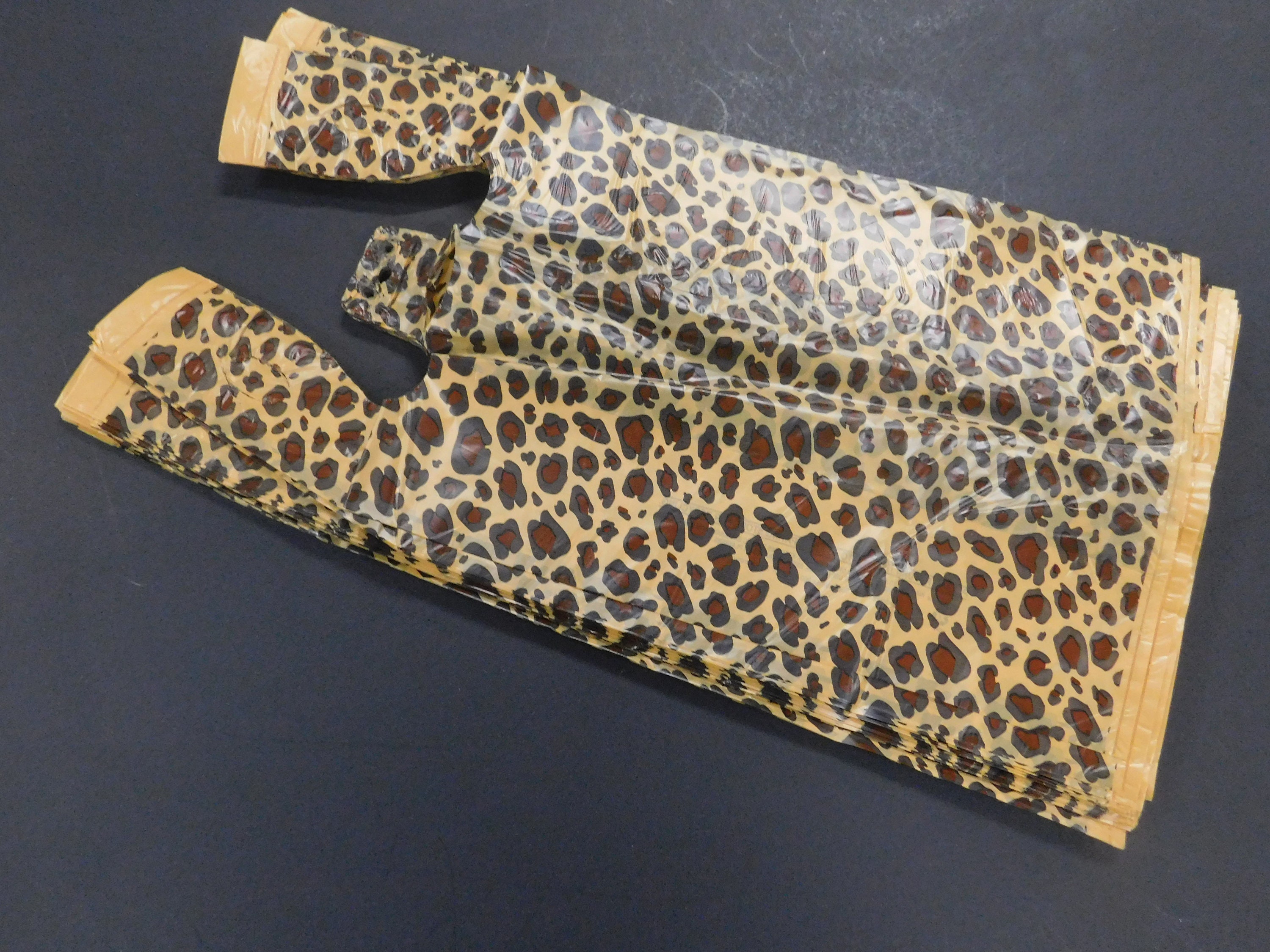 25pcs 8x5x16 LEOPARD Plastic T-shirt Bag Animal Print Party | Etsy