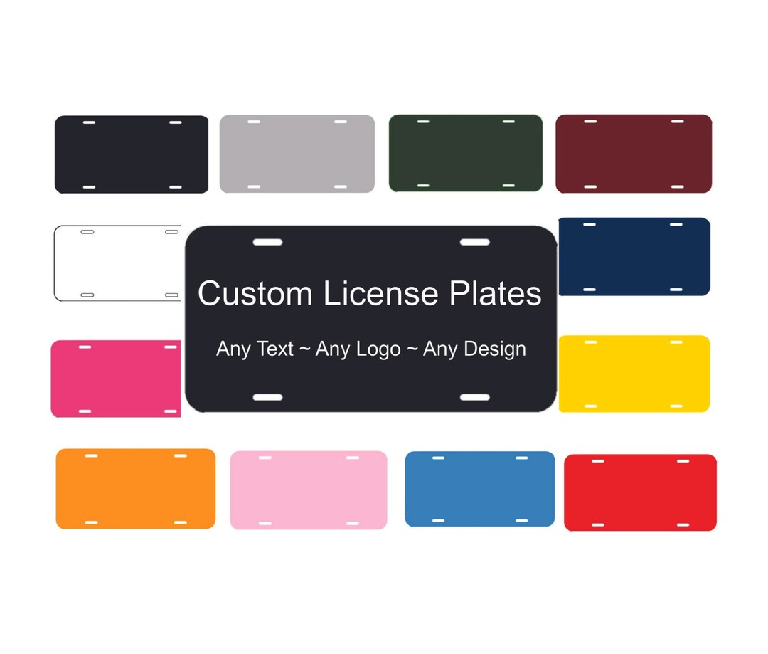 Custom License Plates Any Custom Text Logo Picture Font Monogram ...