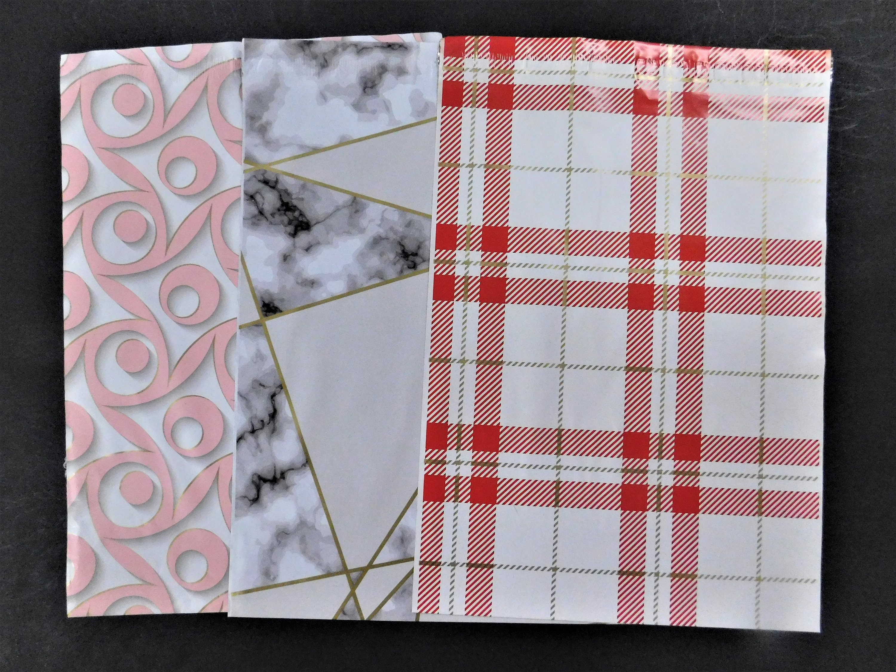150 10 x 13 BOUTIQUE MARBLE PLAID Poly Mailers Selbstsiegel Kleber ...