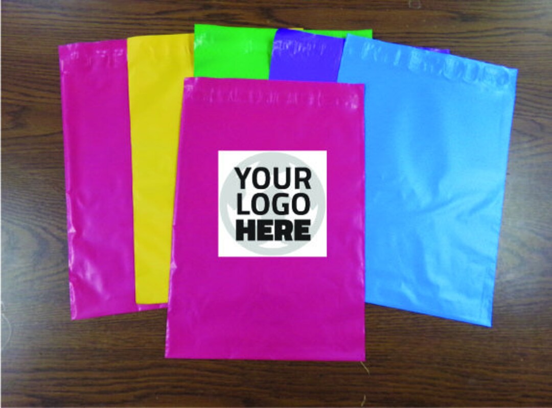 10-100 12x15.5 CUSTOM LOGO Poly Mailers Self Seal Adhesive Plastic Flat ...