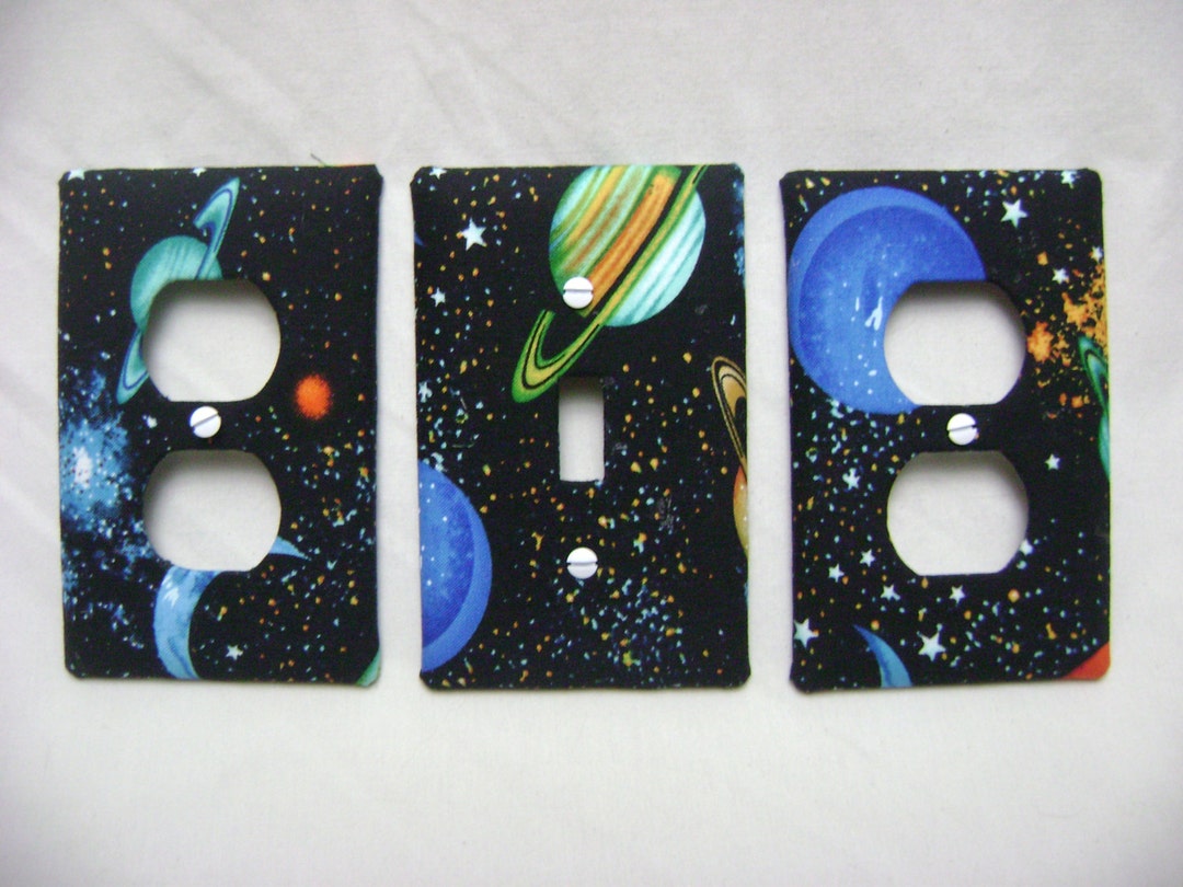 Light Switch Plate Outlet Plug Cover Custom Planet Solar System Cable ...