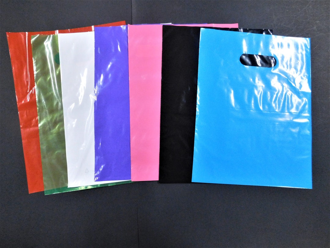 10-100 Pack 12X15 CHOOSE YOUR COLOR Merchandise Bags Glossy Handles Low ...
