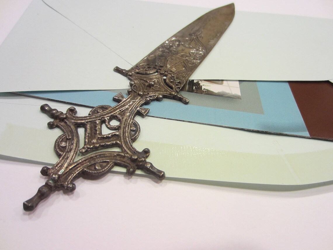 Rococo Style Brass Bookmark Letter Opener Elaborated Filigree | Etsy