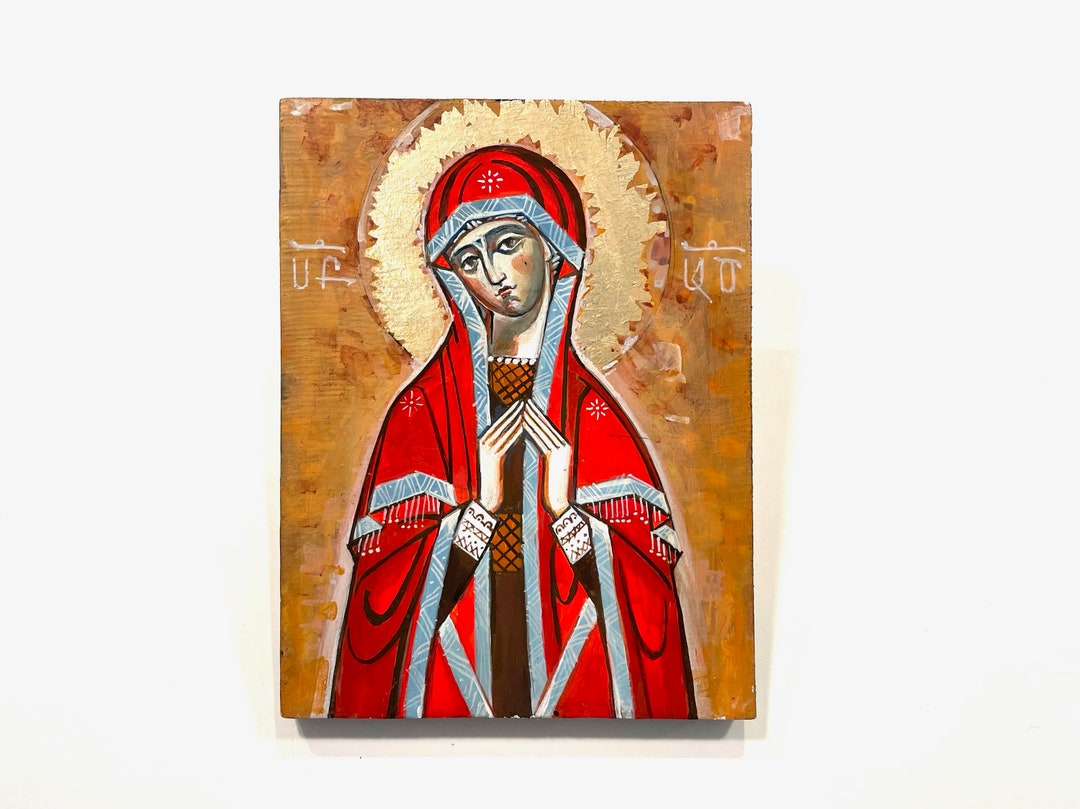 Madonna Hand Painted Signed Greek Panel Icon - Etsy