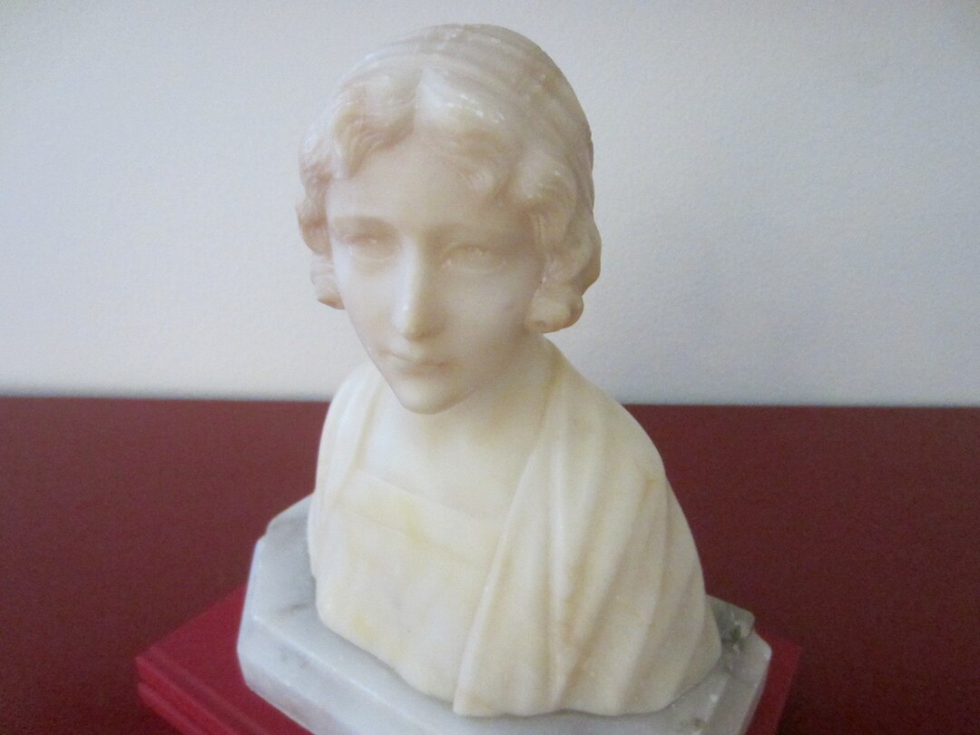 Pheasant Girl Hand Carved French Figure Marble Bust Sculpture Art on ...