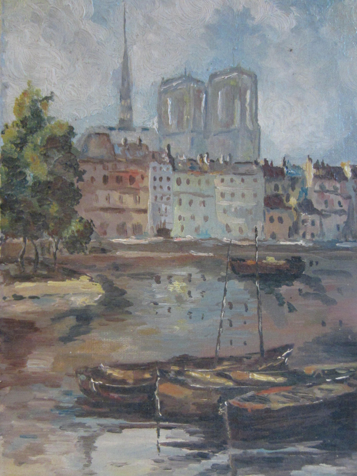 Impressionist Harbor Marine City View Oil On Canvas Signed - Etsy 日本