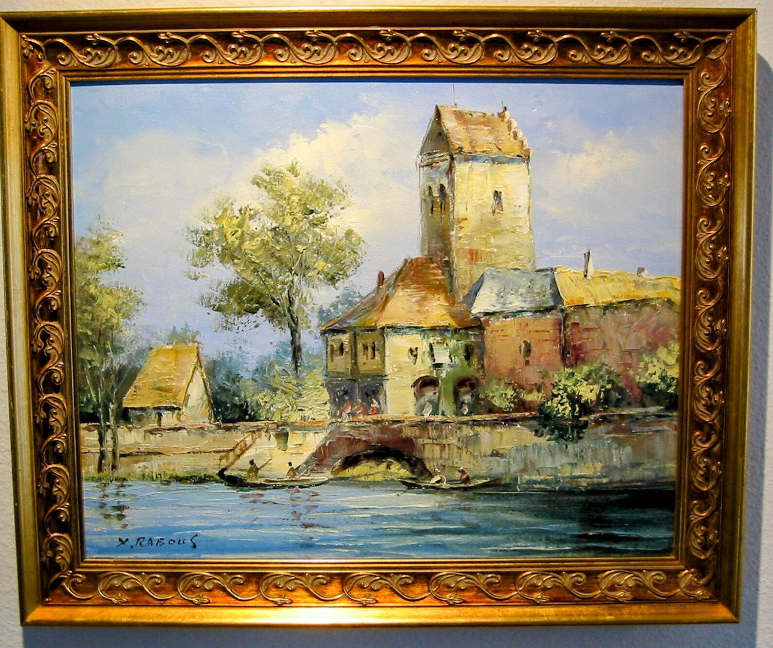 X Rabous Australian Impressionist Seascape House Boat Nautical Signed ...