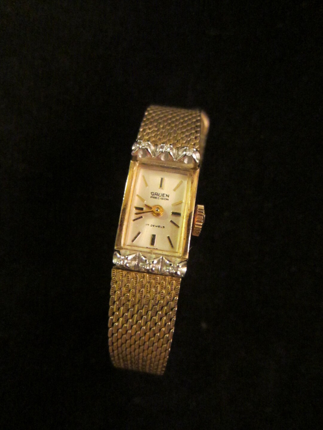 Gruen Percision Hand Wind Gold Plated Kreisle Jeweled Watch Bracele - Etsy