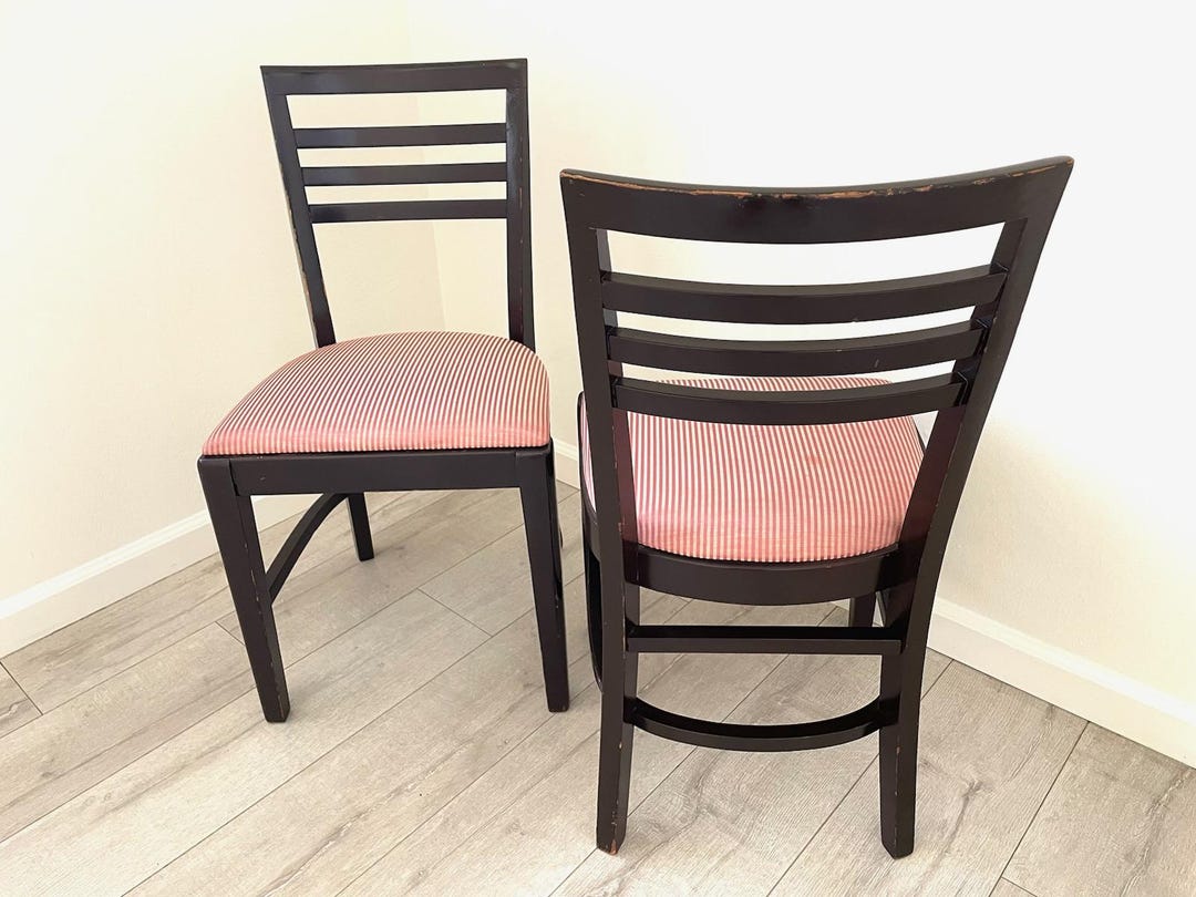 Mid Century Modern Ladder Back Upholstered Accent Chairs - Etsy