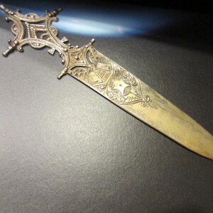 Rococo Style Brass Bookmark Letter Opener Elaborated Filigree | Etsy