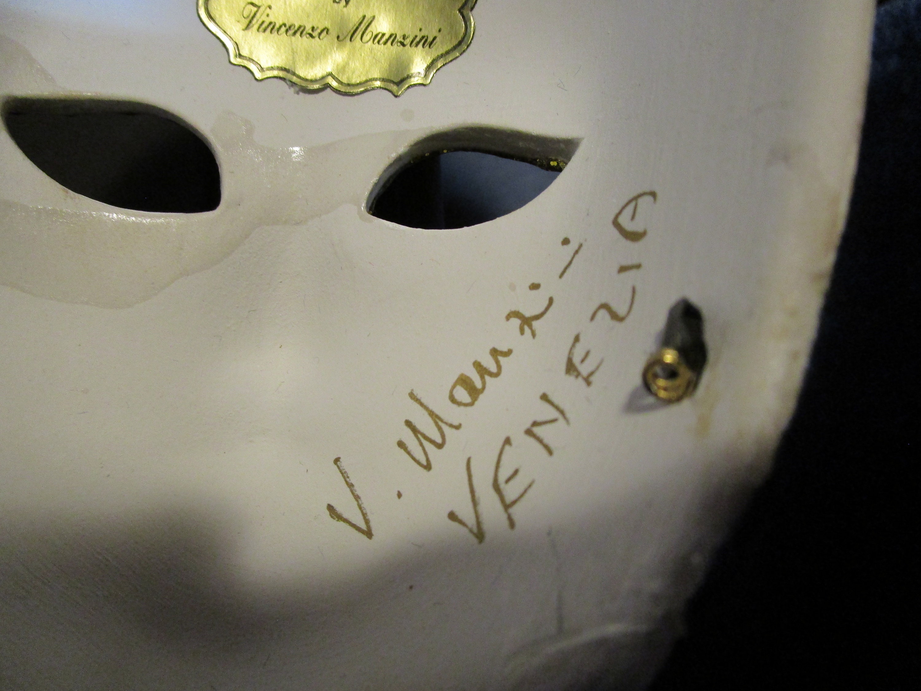 Vintage Venetian Carnival Mask by Vincenzo Manzini