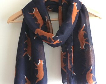 Fox Print Scarf - Etsy