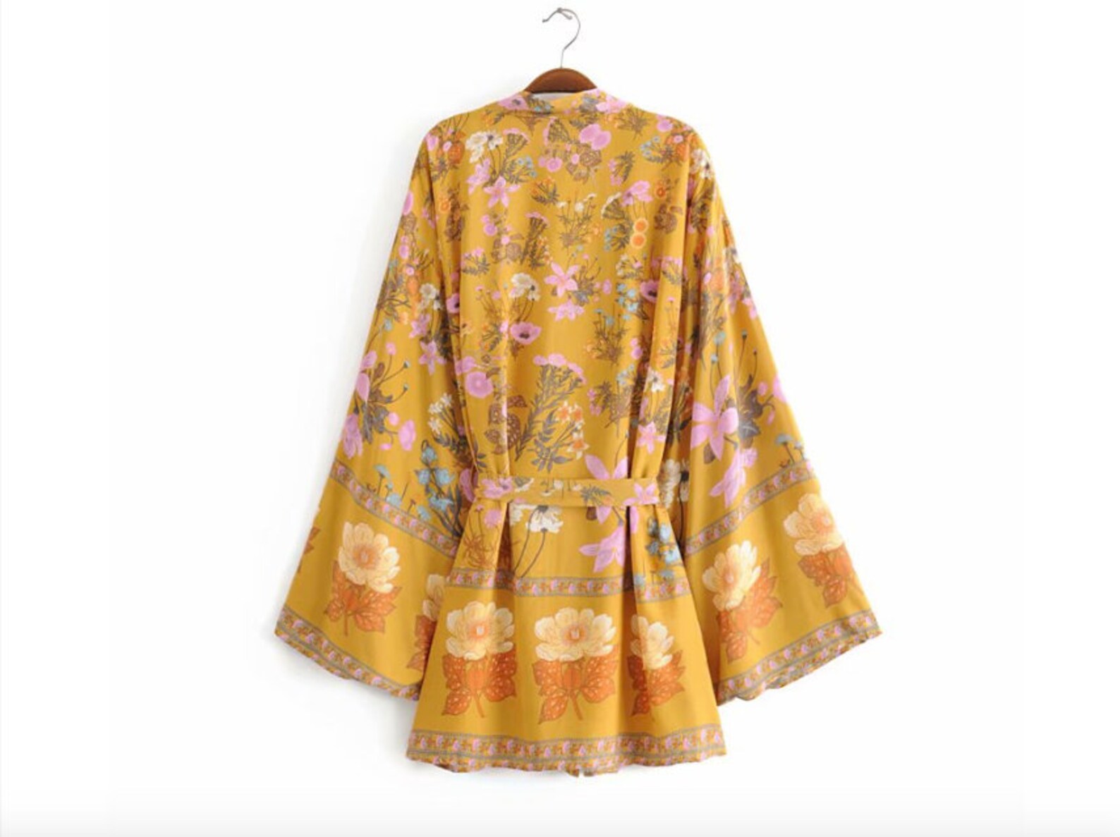 Available in 3 Colors Ocher Floral Pattern Kimono Cotton | Etsy