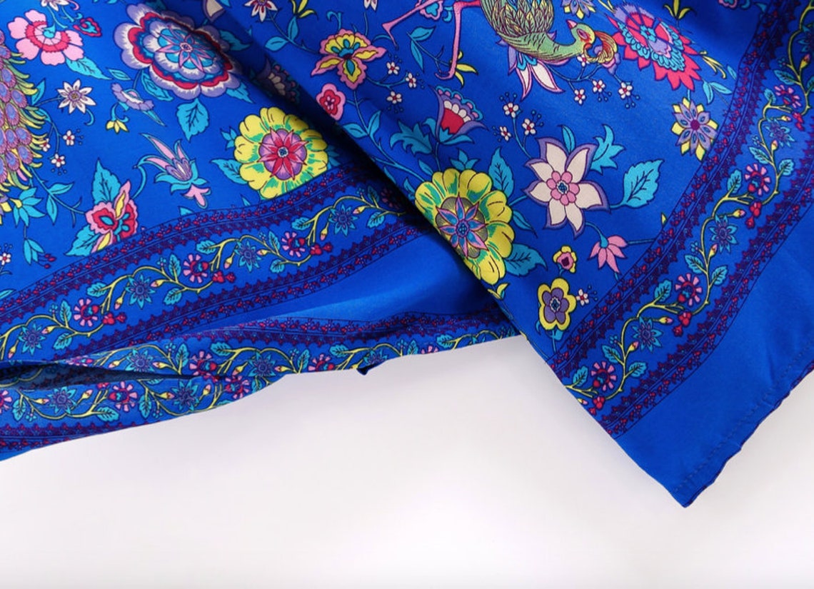 Peacock Pattern Kimono/ Bright Blue Color Kimono/ Indian - Etsy