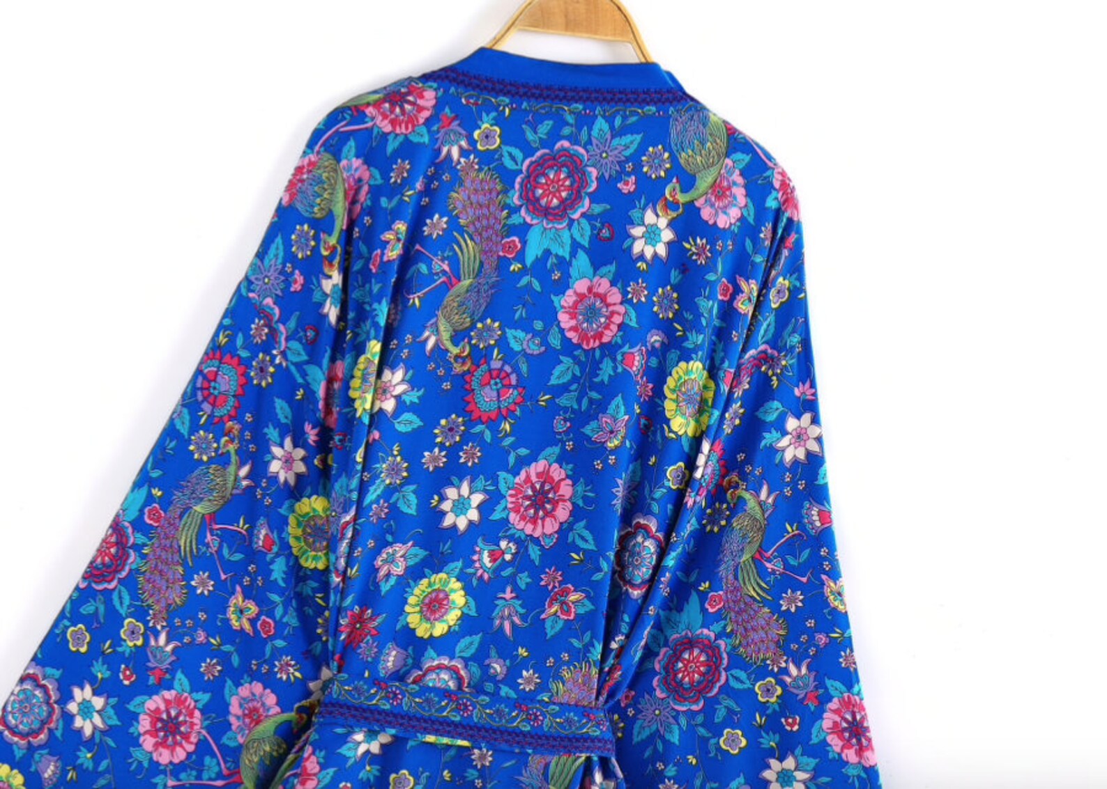 Peacock Pattern Kimono/ Bright Blue Color Kimono/ Indian - Etsy
