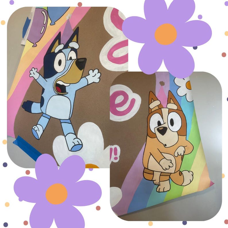Bluey Birthday Banner, Custom Bluey Party Decoration, Handmade Birthday ...