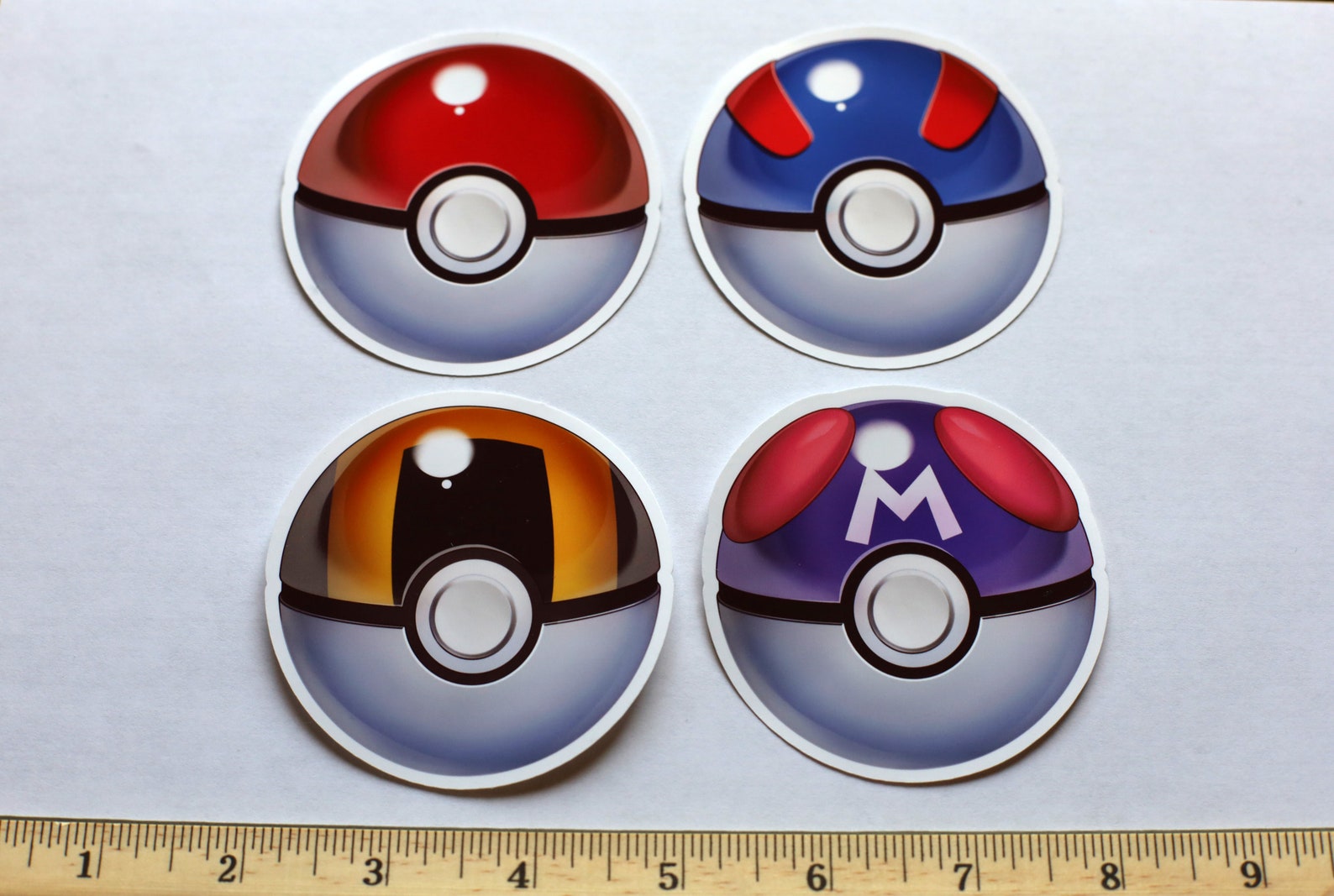Weatherproof Gloss 3x3 Pokeball Sticker Collection | Etsy
