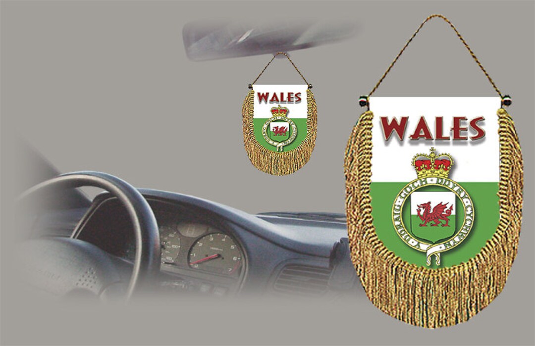 Wales Rear View Mirror World Flag Car Banner Pennant - Etsy