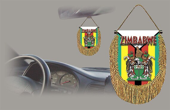 Zimbabwe Rear View Mirror World Flag Car Banner Pennant - Etsy