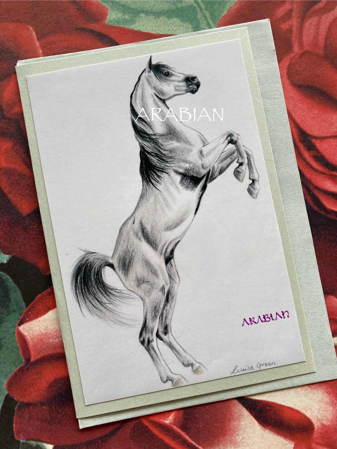 ARABIAN Blank Grey Greeting Card With Grey Envelope 4 X 6 - Etsy