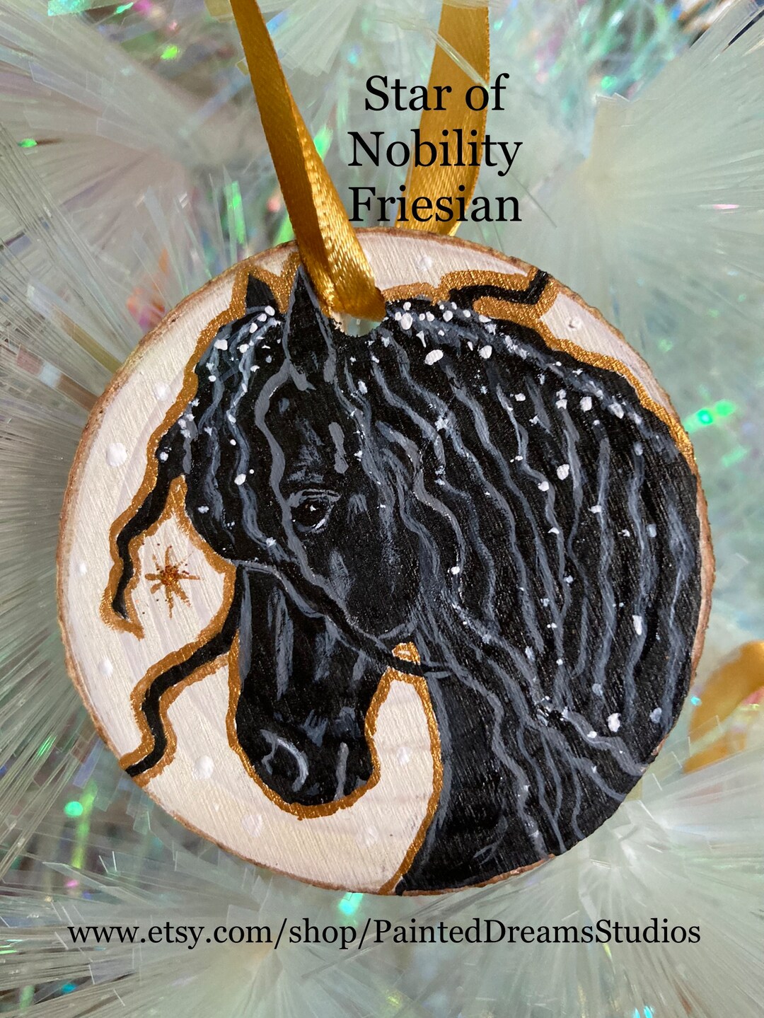 STAR of NOBILITY FRIESIAN - Hand Painted Friesian Horse Decoration on a ...