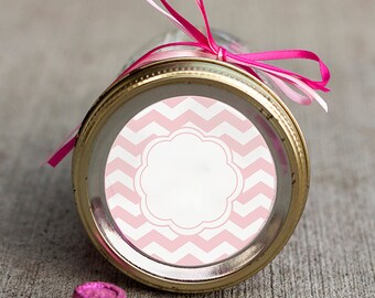 Printable editable chevron label Black chevron mason jar | Etsy