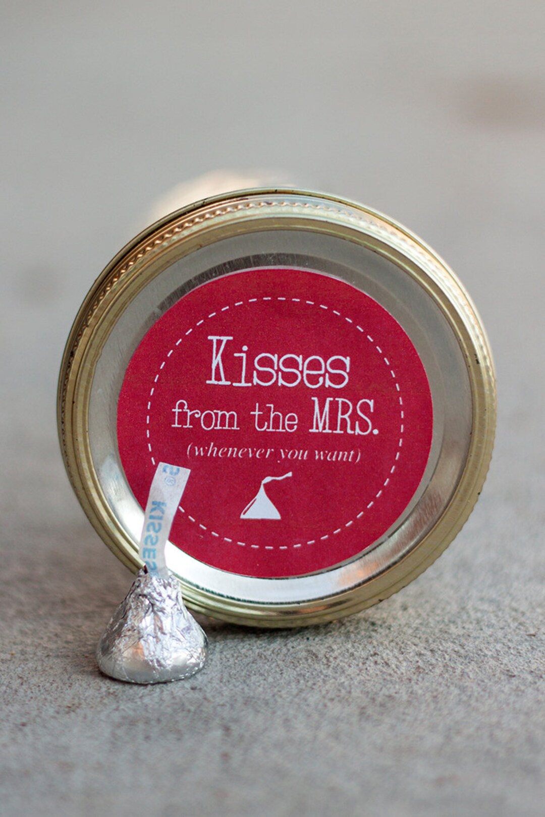 Printable Mason Jar Label PDF - Valentine's Day Gift | Hershey's Kisses ...