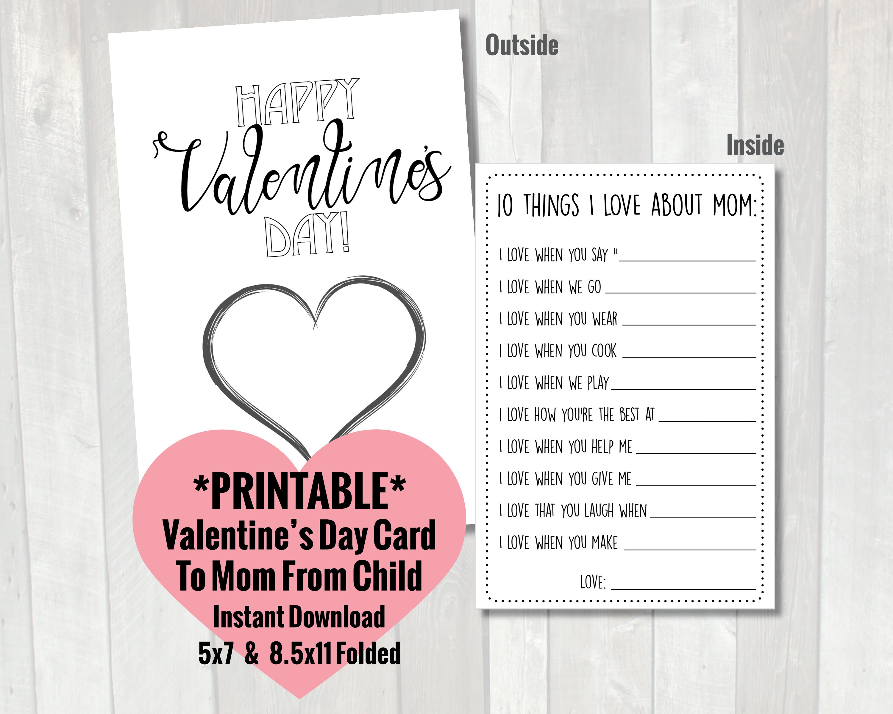 Valentine's Day Card for Mom | Printable Valentine's Day Card From ...
