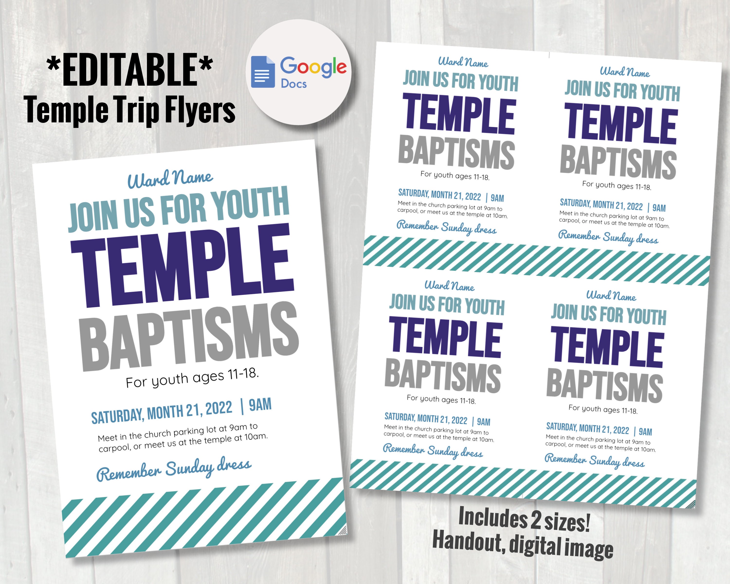 LDS Temple Trip Handout | Youth Temple Baptism Invitations | Temple ...