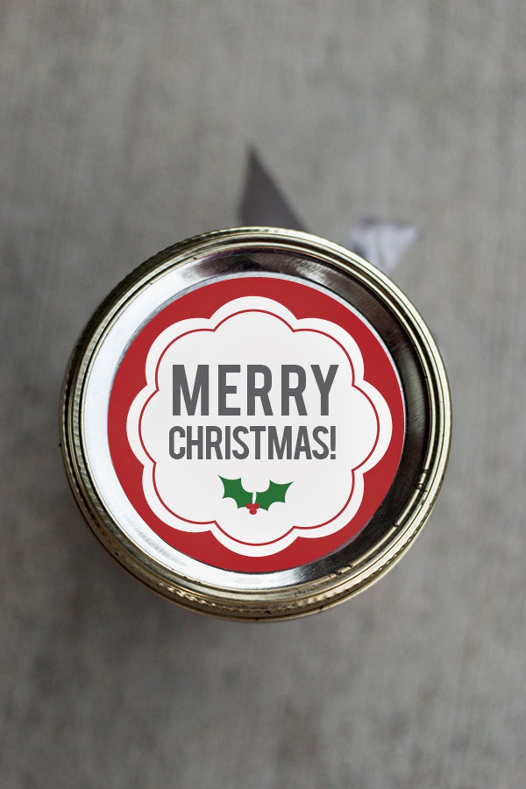 Printable Christmas Mason Jar Label | Canning Jar Label | Merry ...