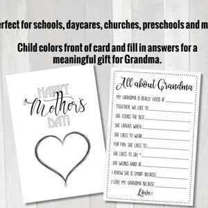 Grandma Mother's Day Card From Child | Printable All About Grandma ...