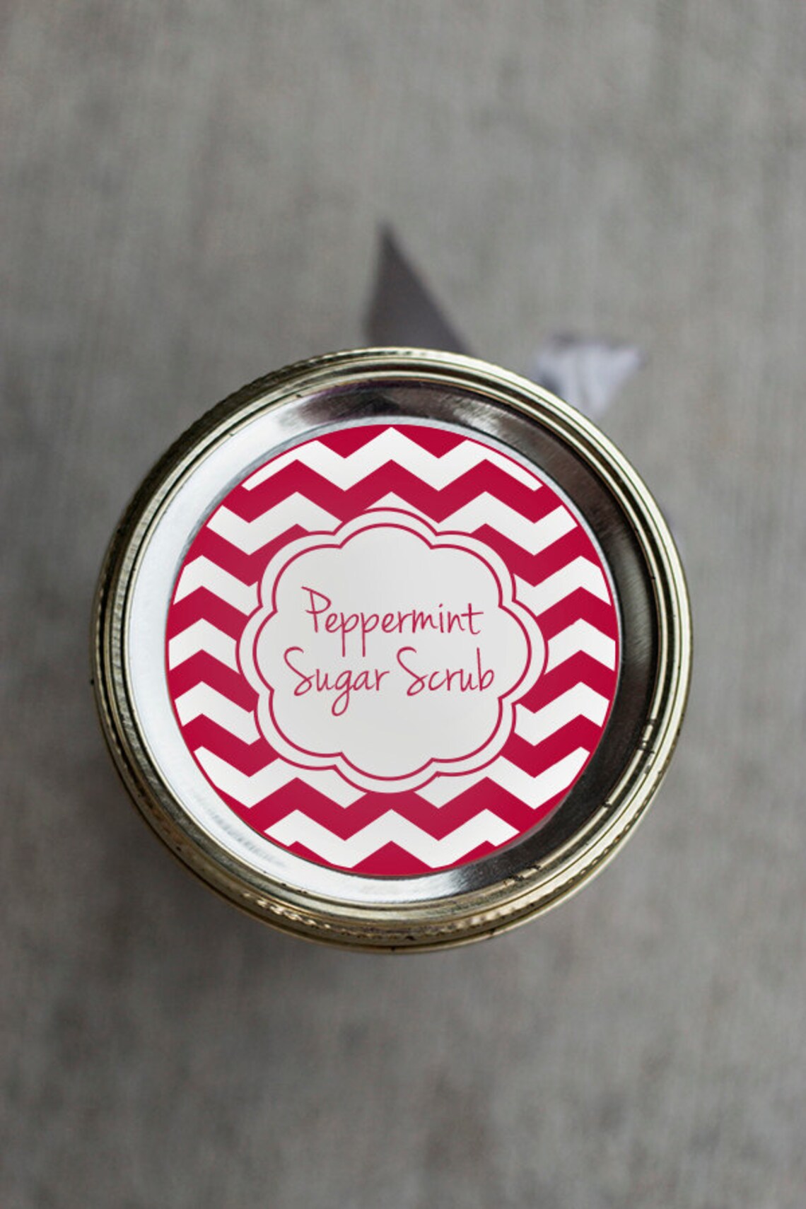 Printable Peppermint Sugar Scrub Mason Jar Label | Chevron Body Scrub ...