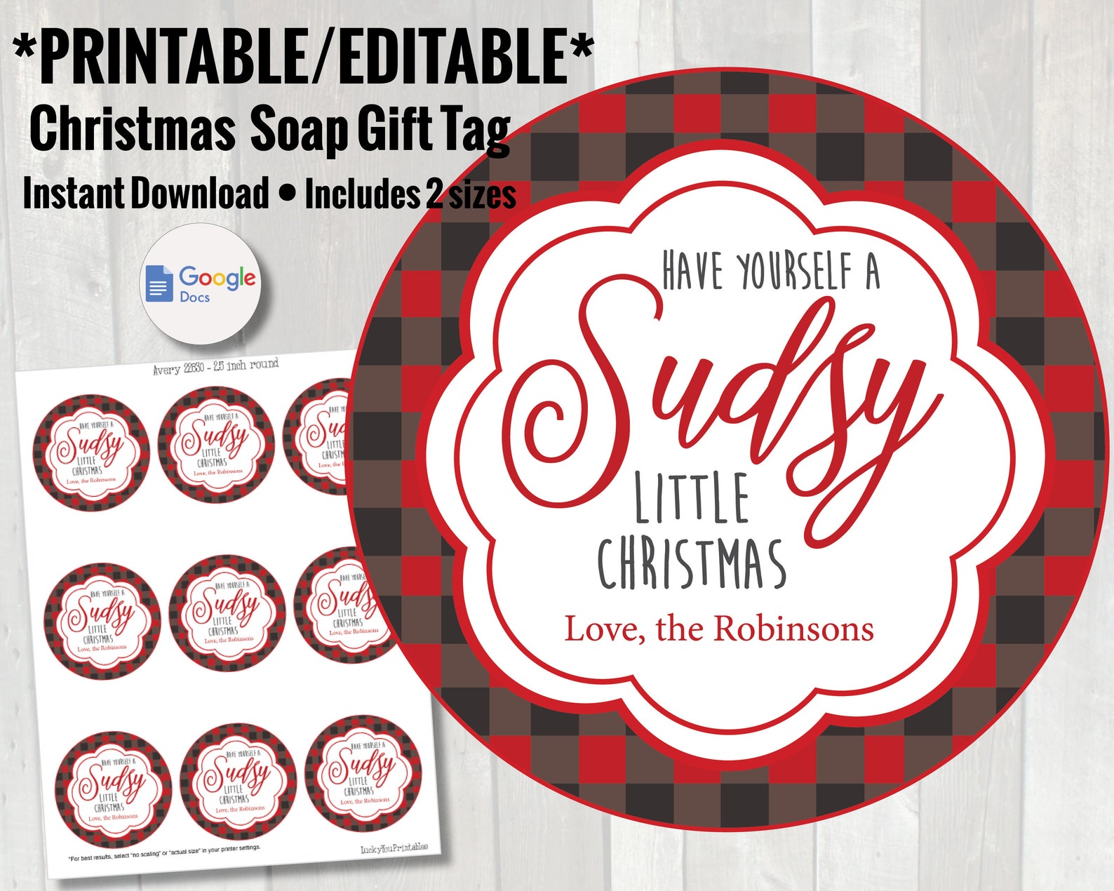 Printable / Editable Christmas Soap Gift Tag | Teacher Christmas Gift ...