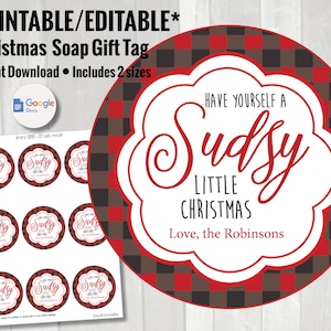 Printable / Editable Christmas Soap Gift Tag | Teacher Christmas Gift ...