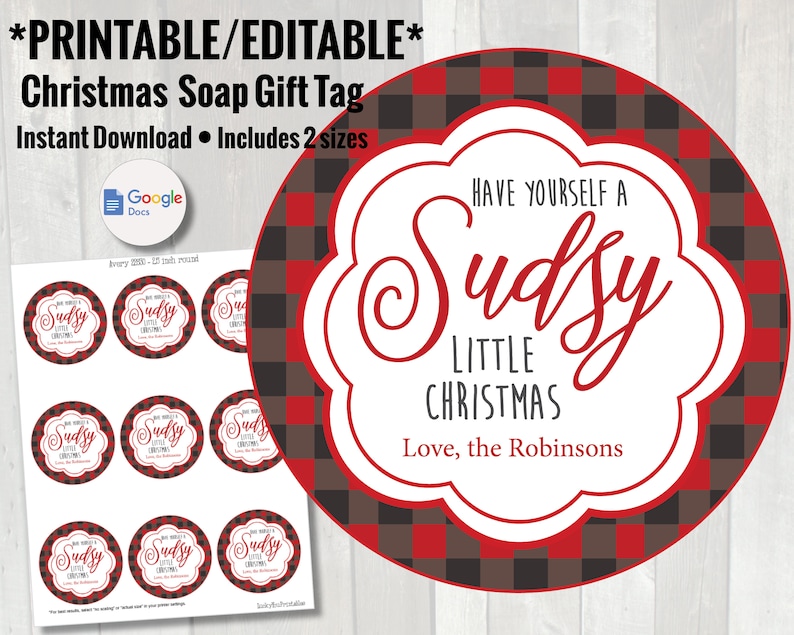 Printable / Editable Christmas Soap Gift Tag Teacher - Etsy
