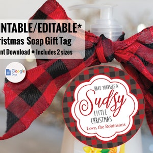 Printable / Editable Christmas Soap Gift Tag | Teacher Christmas Gift ...