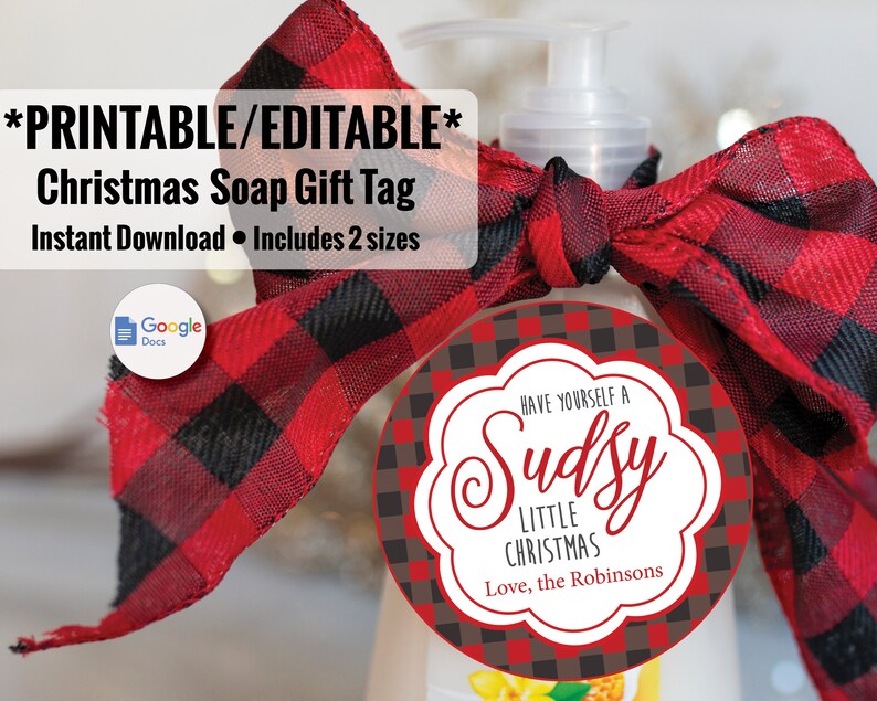 Printable / Editable Christmas Soap Gift Tag Teacher - Etsy