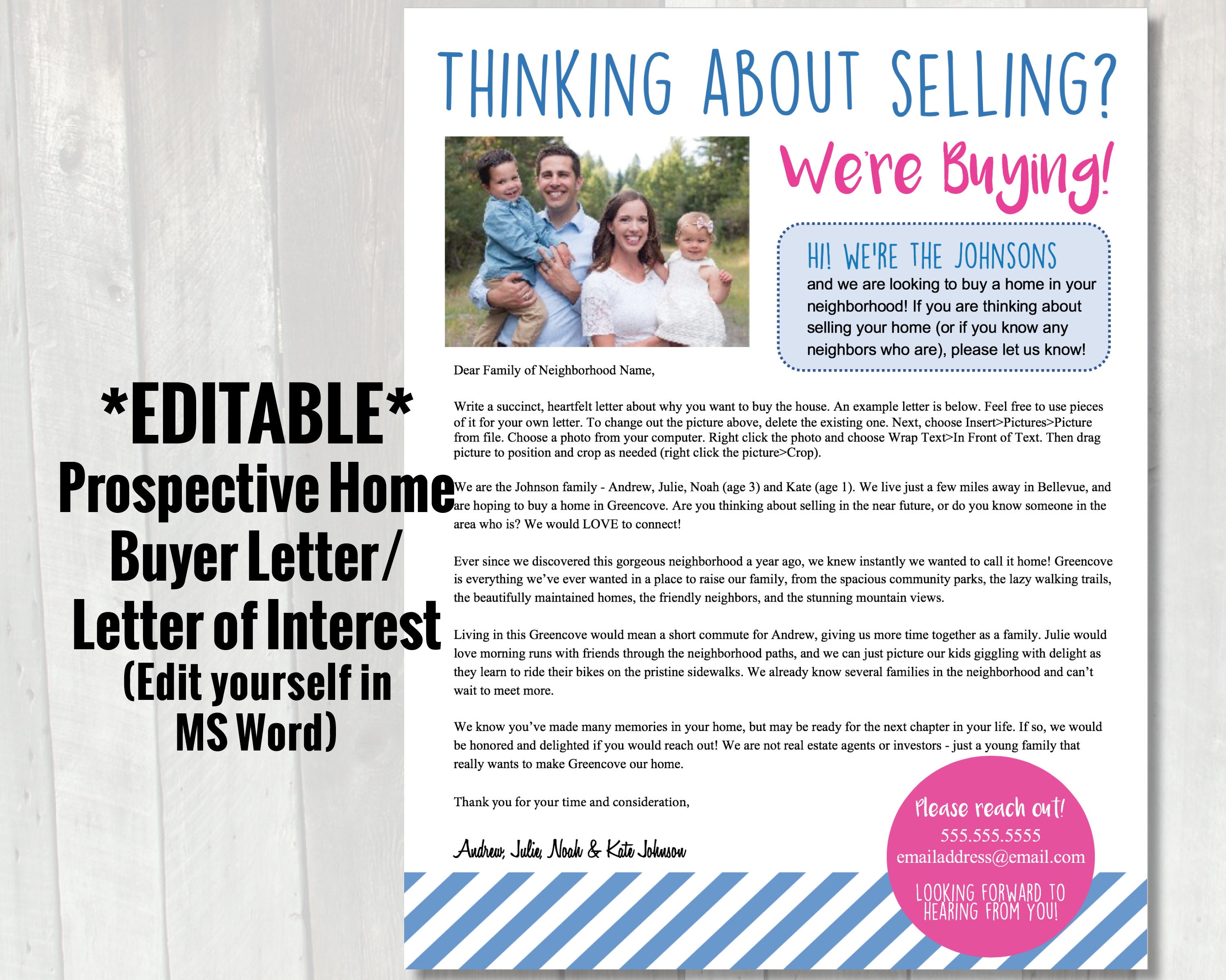 EDITABLE Prospective Home Buyer Letter Template Customizable Letter Of 