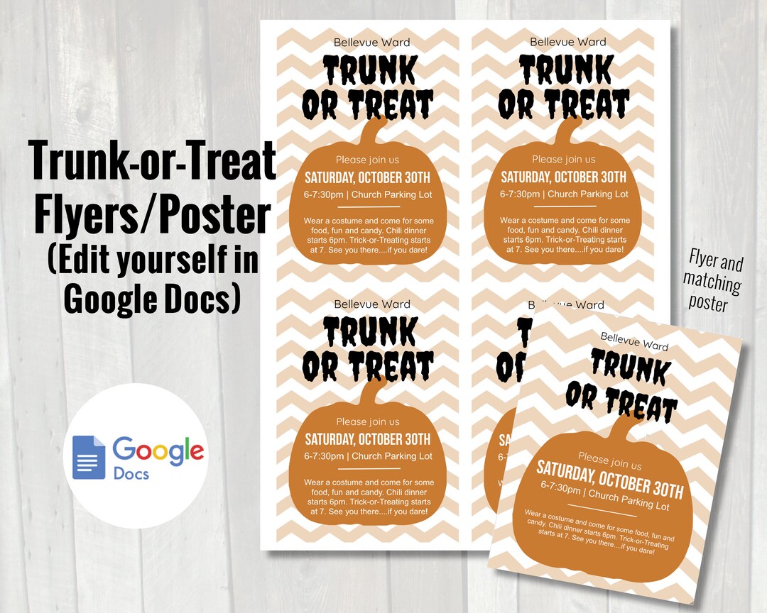 Trunk or Treat Flyer and Poster | Editable Instant Download | Trunk or ...