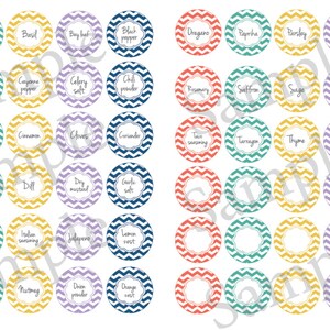 Printable PDF Chevron Spice Labels for Lids or Spice Jars | 1.5 Inch ...