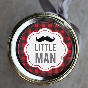 Printable Baby Shower Mason Jar Label | Little Man Gift Tag | Baby ...