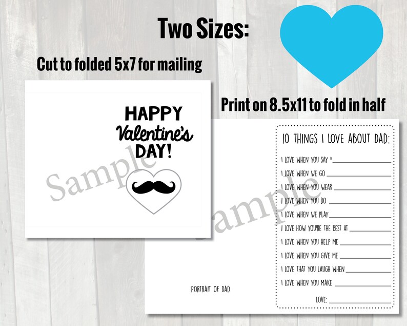 Valentine's Day Card for Dad | Printable Toddler Valentine's Day Card ...