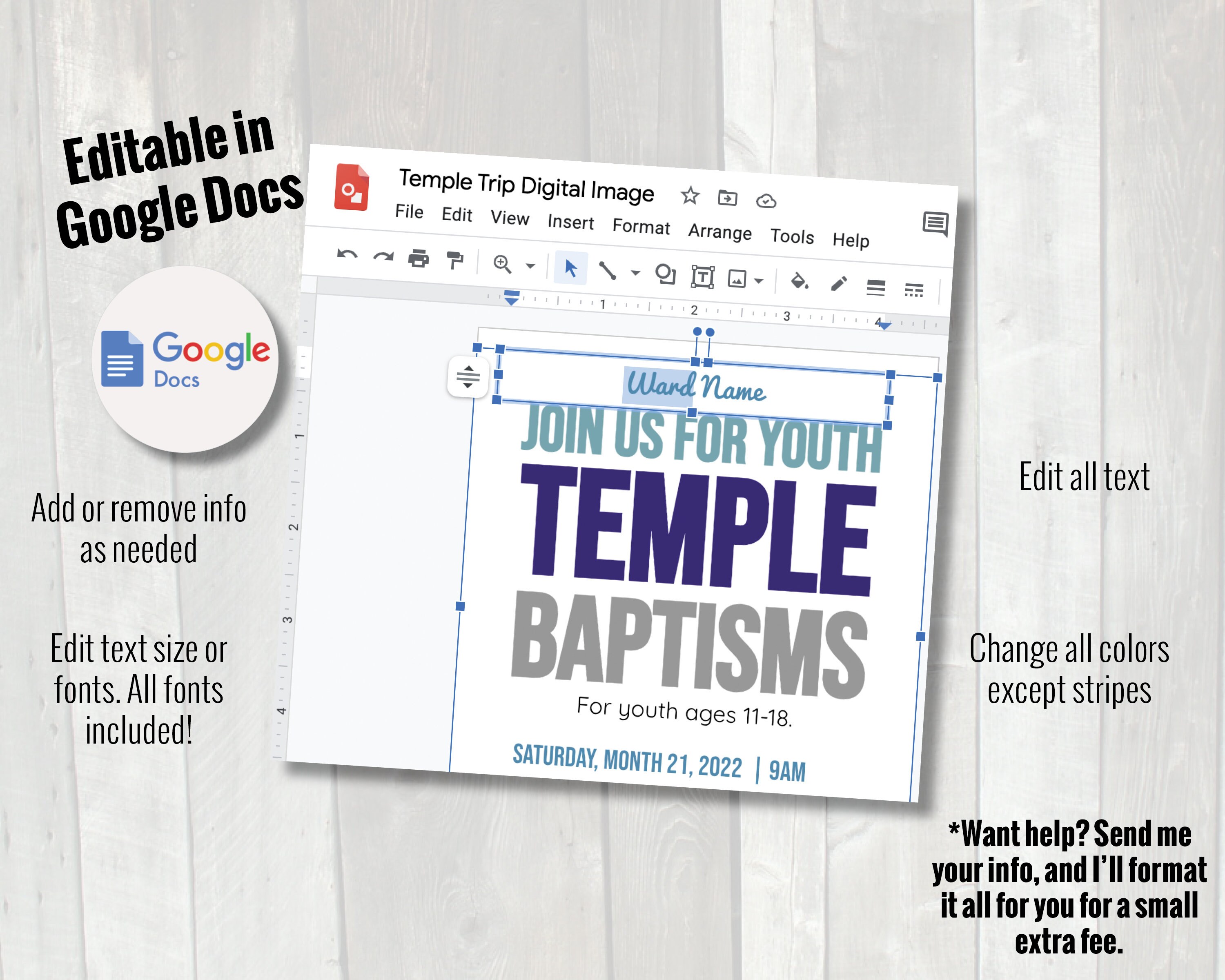 LDS Temple Trip Handout | Youth Temple Baptism Invitations | Temple ...