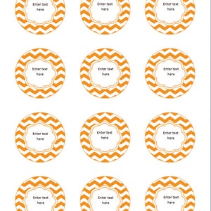 Printable Editable Chevron Label | Orange Chevron Mason Jar Label ...
