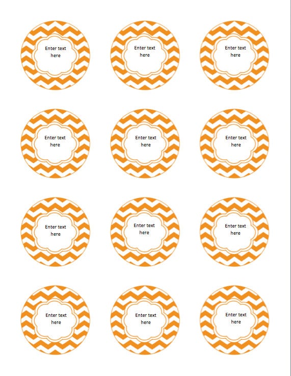 Printable Editable Chevron Label Orange Chevron Mason Jar - Etsy