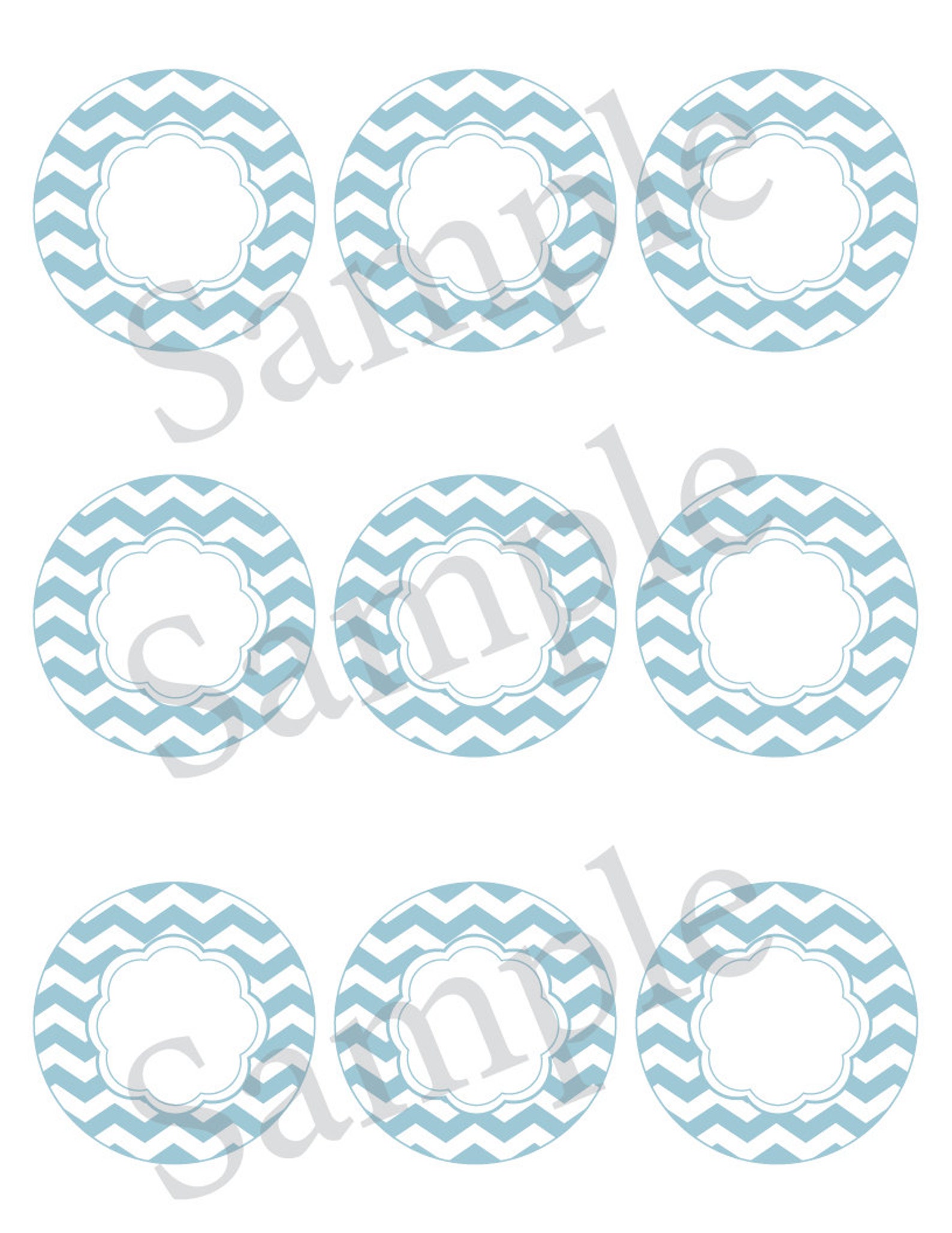 Printable Editable Chevron Label Blue Chevron Mason Jar - Etsy