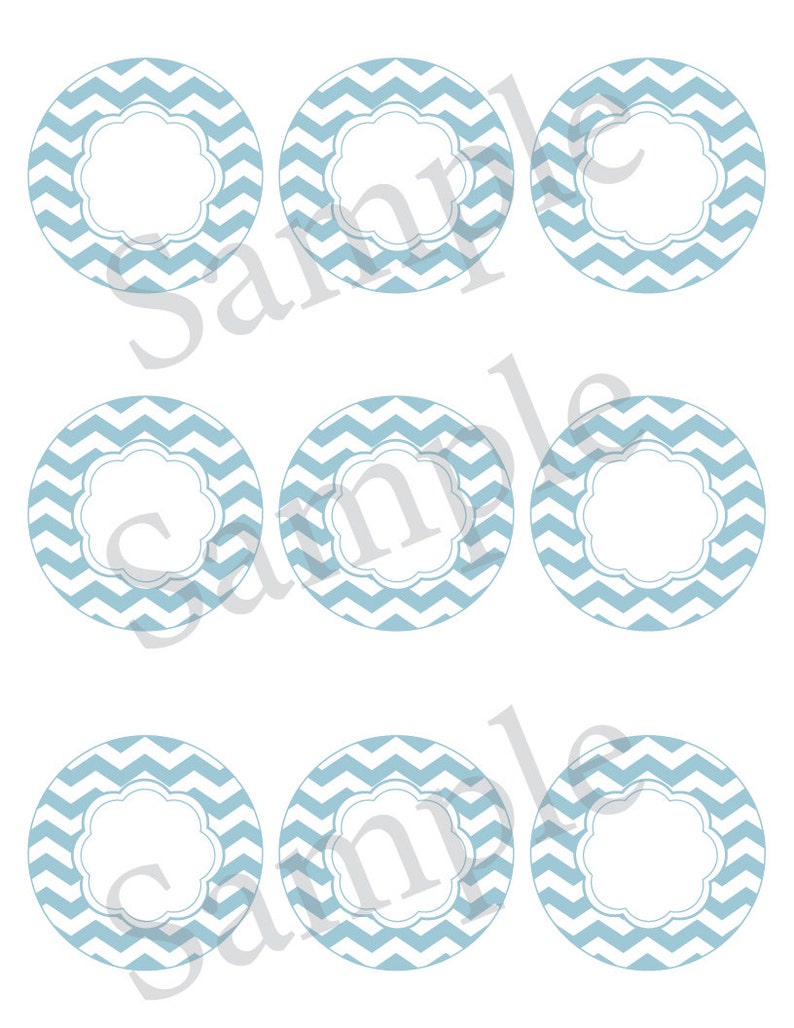 Printable Editable Chevron Label Blue Chevron Mason Jar - Etsy