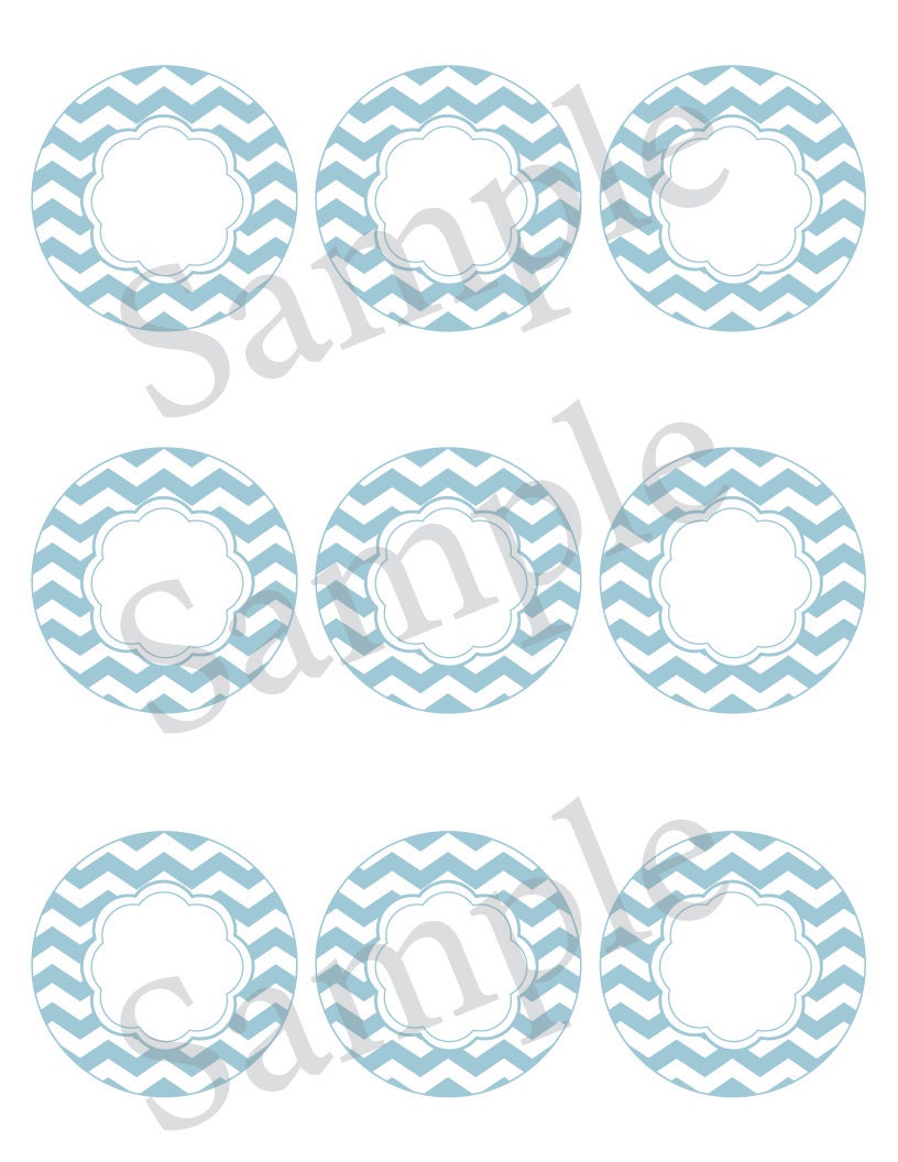 Printable Editable Chevron Label Blue Chevron Mason Jar - Etsy