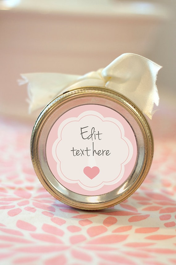 Printable Editable Heart Label Valentine's Day Gift Tag | Etsy